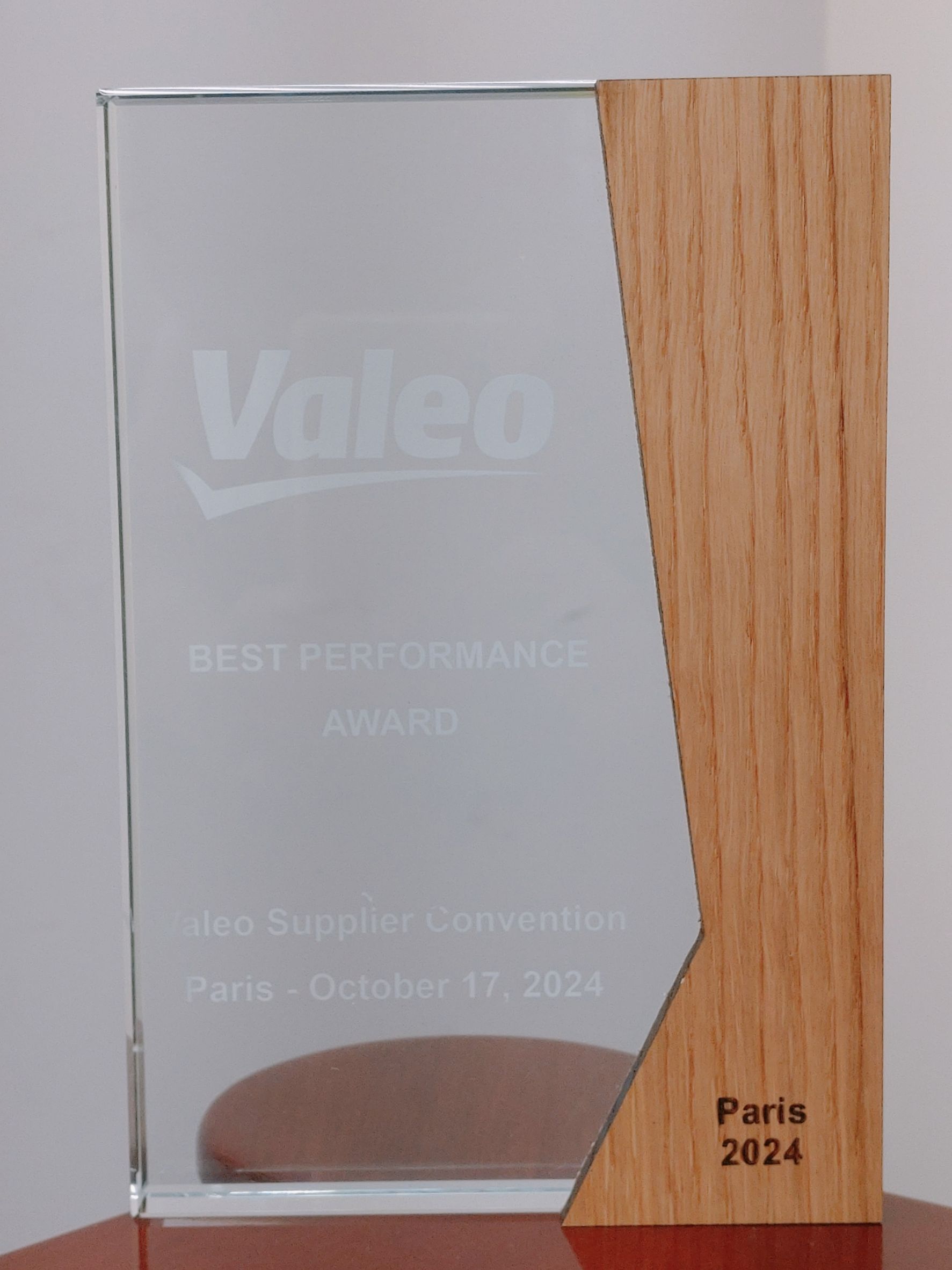 榮獲法雷奧(Valeo) Best Performance Award